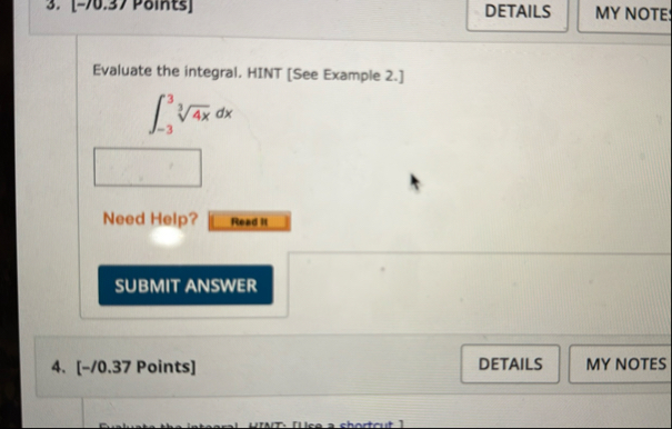 Solved Evaluate the integral. HINT [See Example | Chegg.com