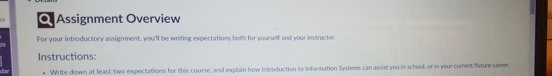 Assignment Overview For your introductory assignment, | Chegg.com