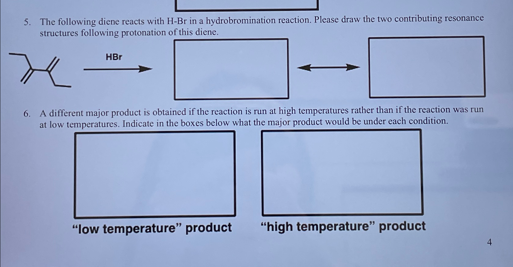 Solved The following diene reacts with H-Br ﻿in a | Chegg.com
