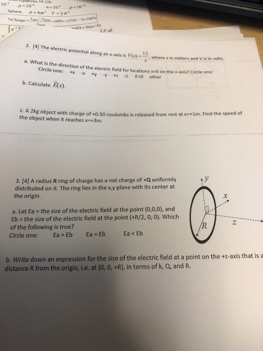 Solved what is the direction if electric field calc E(x) | Chegg.com