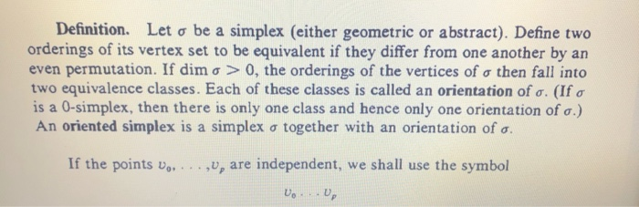 Solved Definition. Let o be a simplex (either geometric or | Chegg.com