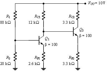 Solved Find the DC bias point for both transistors in the | Chegg.com