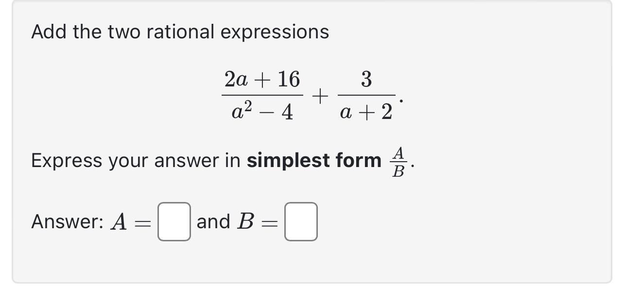 Solved Add the two rational | Chegg.com