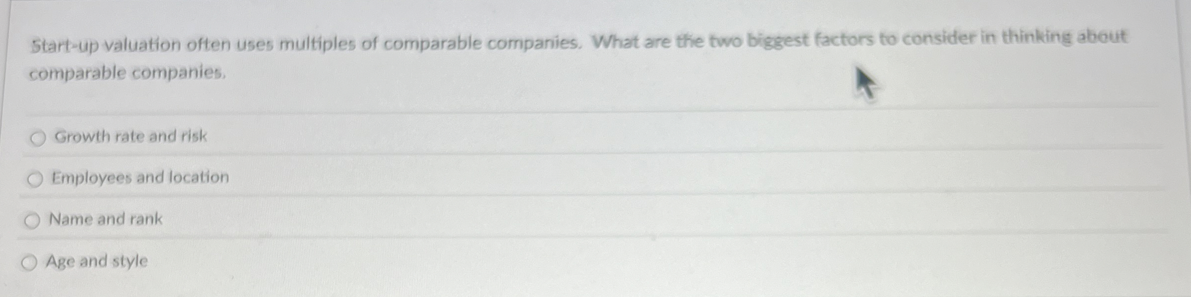 Solved Start-up valuation often uses multiples of comparable | Chegg.com