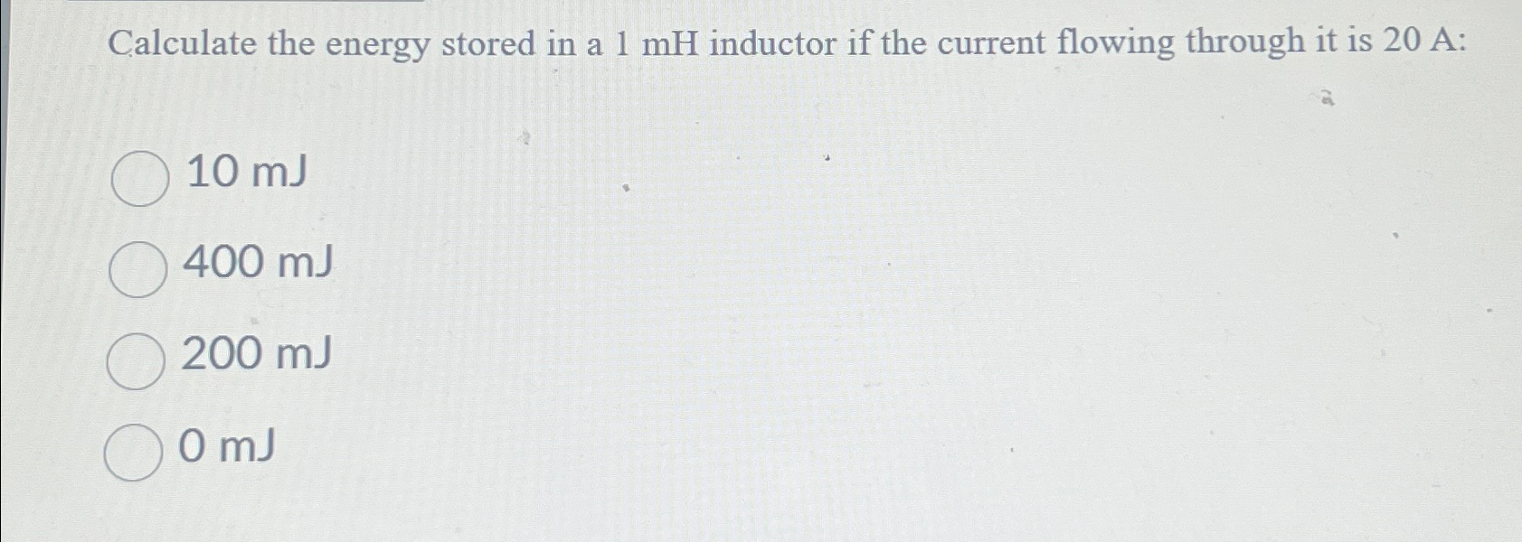Solved Calculate the energy stored in a 1mH ﻿inductor if the | Chegg.com