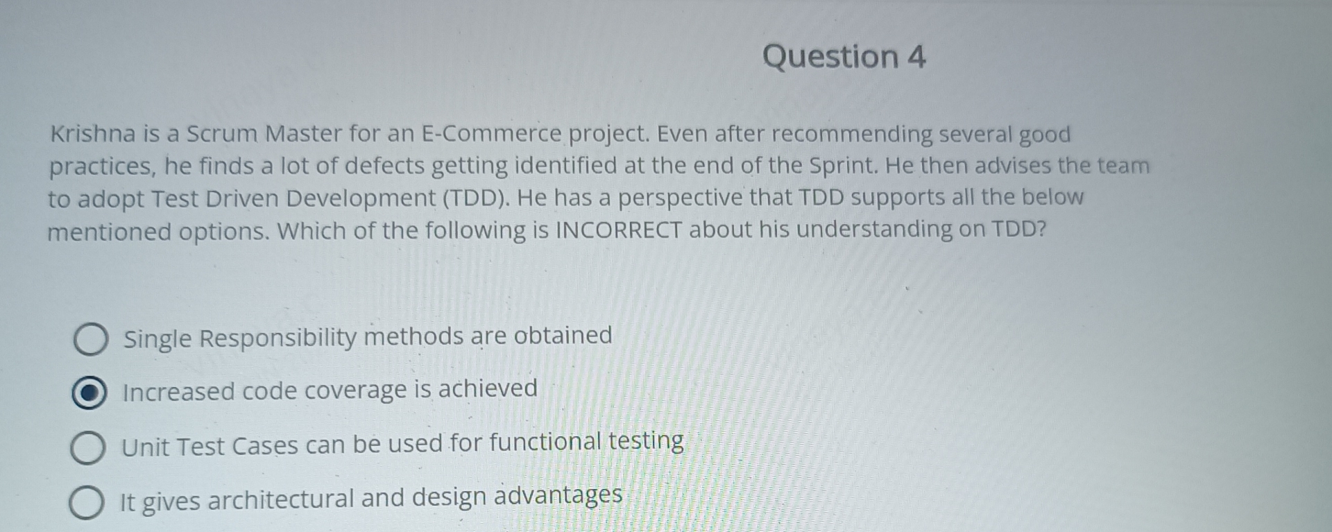 Solved Question 4Krishna is a Scrum Master for an E-Commerce | Chegg.com