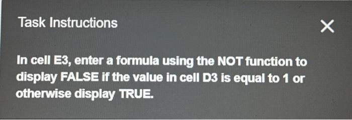 Solved Task Instructions In cell E3, enter a formula using | Chegg.com