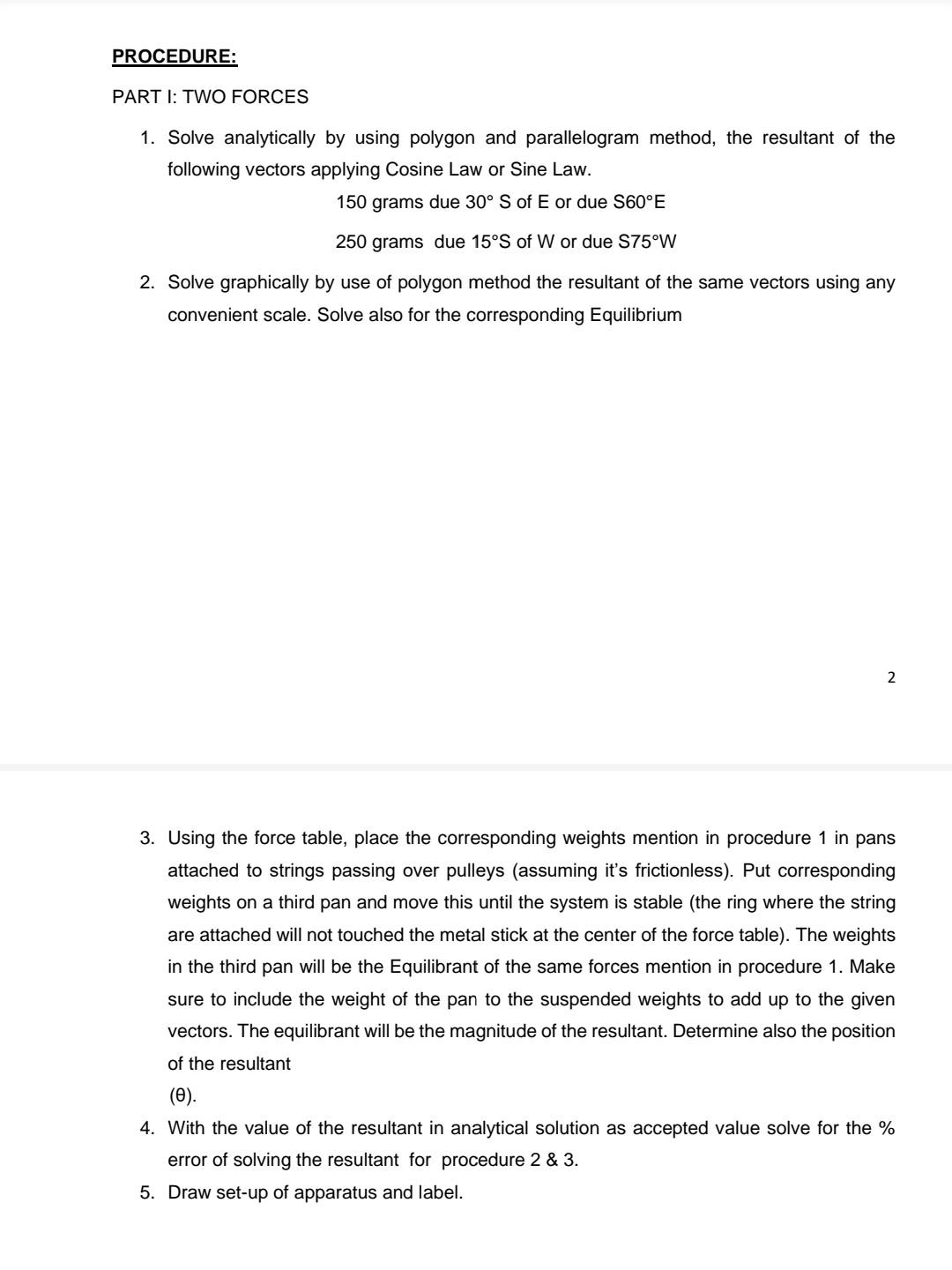 Solved OBJECTIVE: 1. To verify experimentally by the use of | Chegg.com