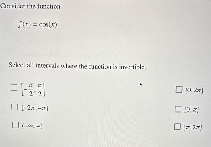 Solved Consider the function f(x)=cos(x) Select all | Chegg.com