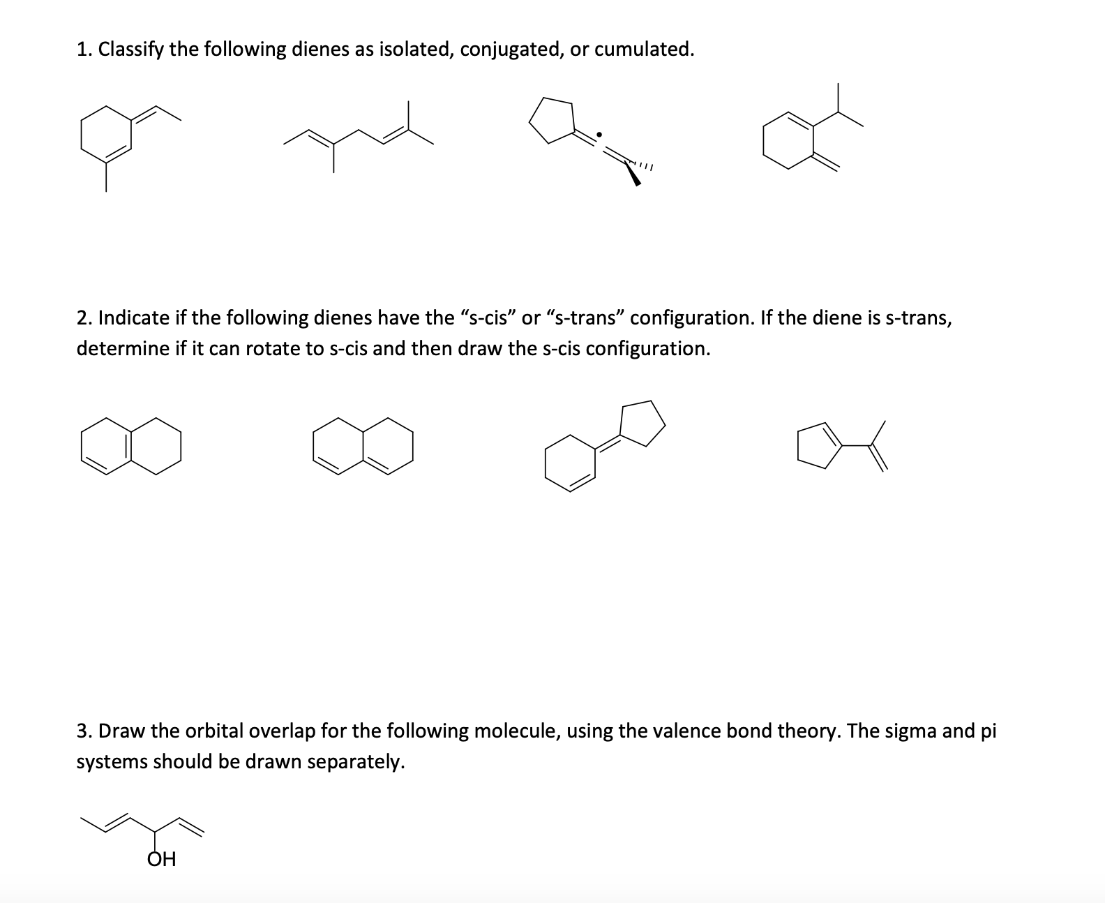 Solved 1. ﻿Classify the following dienes as isolated, | Chegg.com