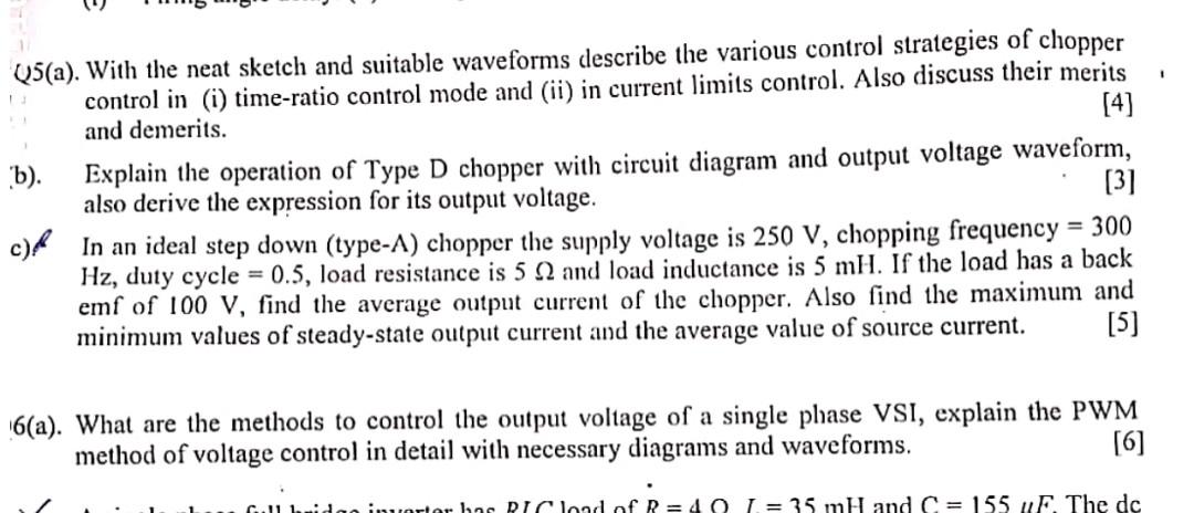 Solved 55(a). With the neat sketch and suitable waveforms | Chegg.com