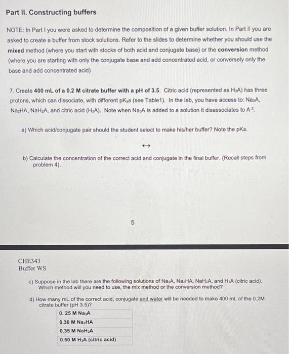 Solved Part II. Constructing buffers NOTE: In Part I you | Chegg.com