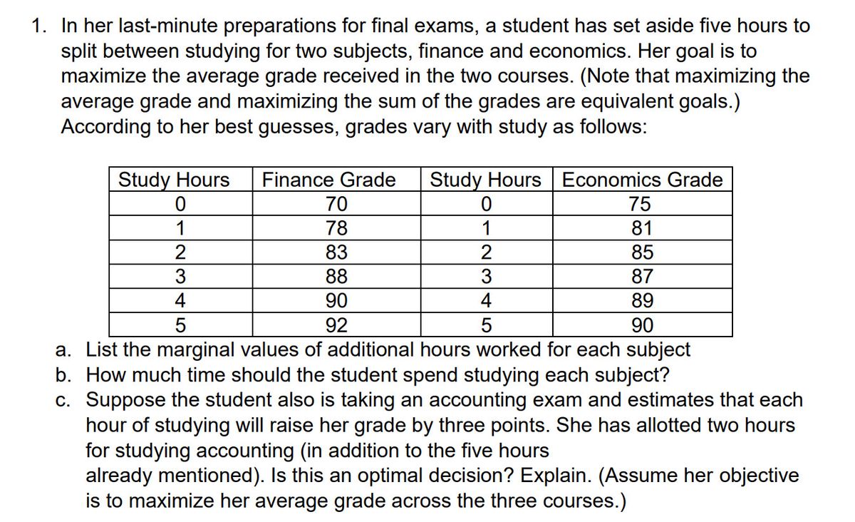 Solved In her last-minute preparations for final exams, a | Chegg.com