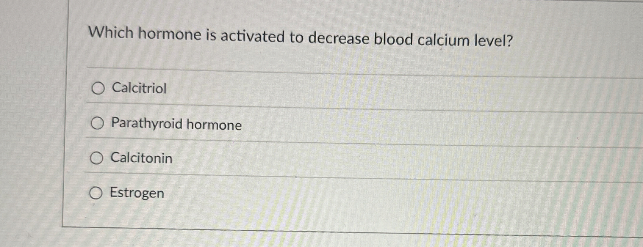 Solved Which hormone is activated to decrease blood calcium | Chegg.com