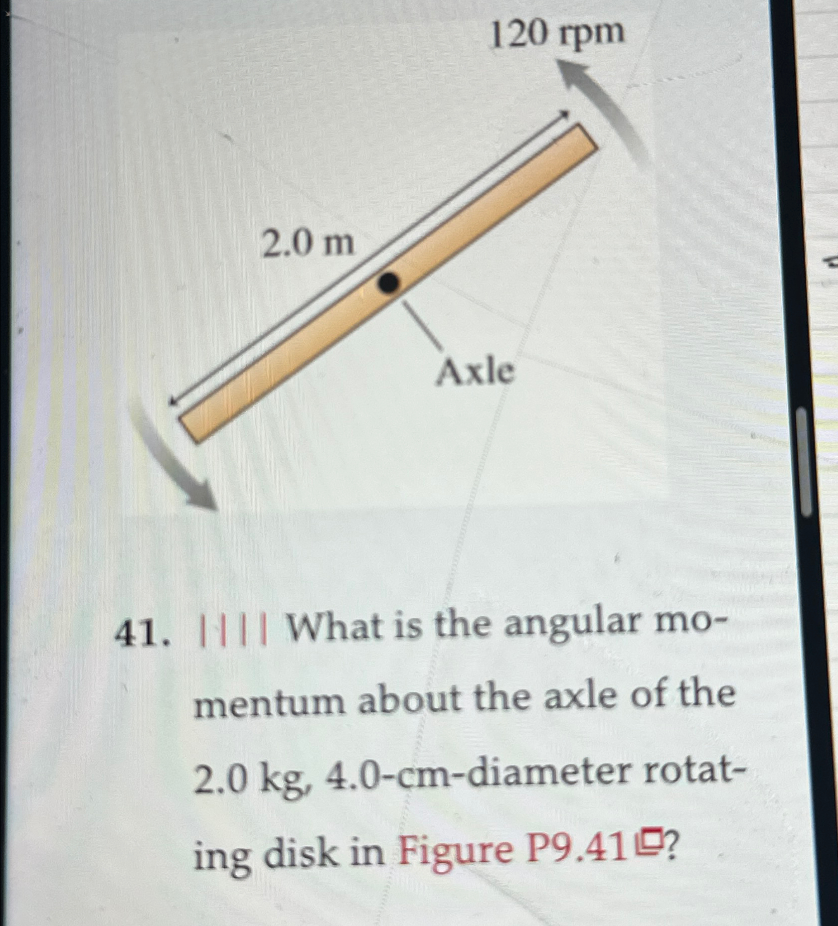 Solved III What is the angular momentum about the axle of | Chegg.com
