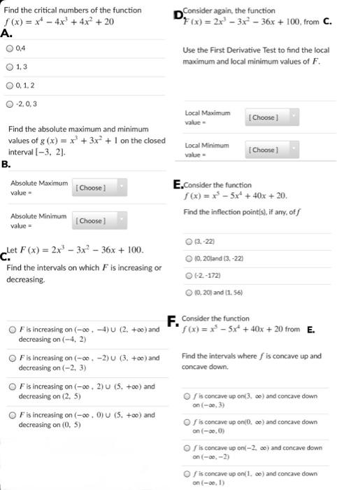 Solved Find the critical numbers of the function f (x) = x4 | Chegg.com
