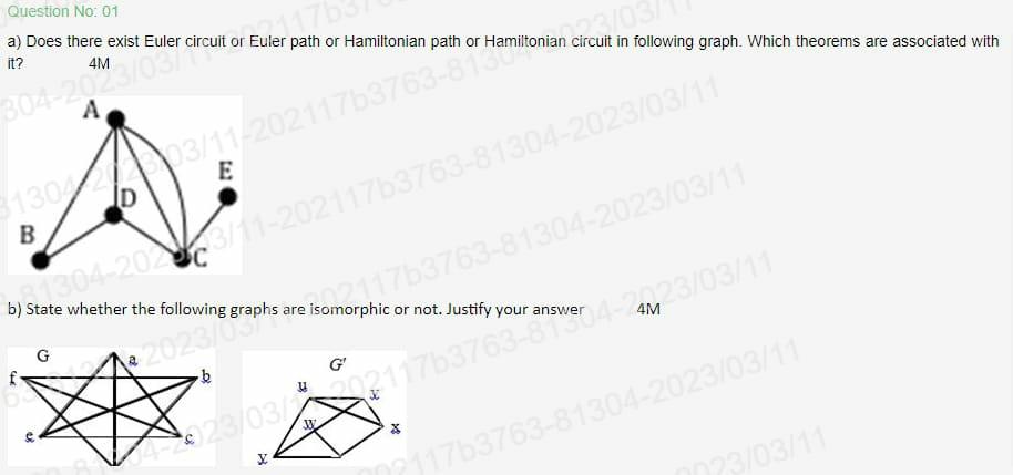 Solved A Does There Exist Euler Circuit Or Euler Path Or 8787
