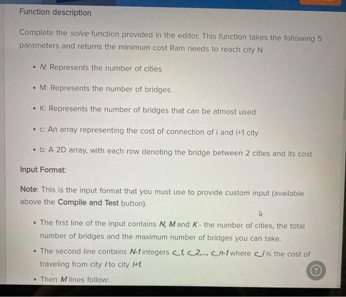 Solved complete the function Solve, preferably in Python3 if | Chegg.com