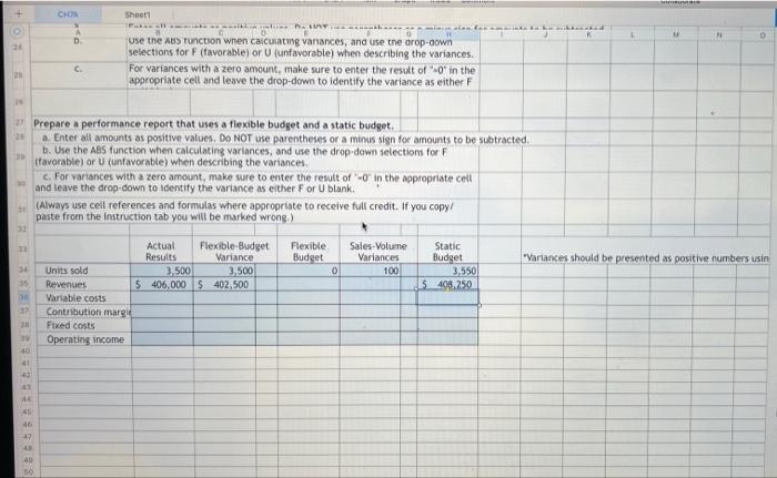 Solved CHIA Sheet 0 1 Flexible Budgets, Direct-Cost | Chegg.com