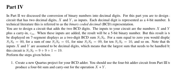 Part IV In Part II we discussed the conversion of | Chegg.com