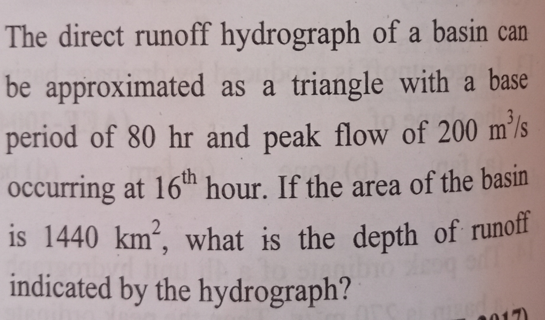 Solved The direct runoff hydrograph of a basin can be | Chegg.com