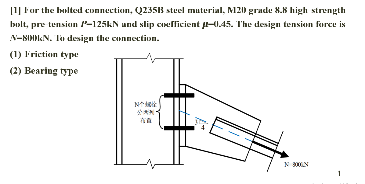 Solved [1] ﻿For the bolted connection, Q235B steel material, | Chegg.com