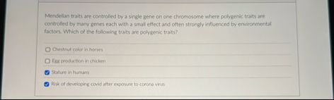 Solved Mendelian traits are controlled by a single gene on | Chegg.com