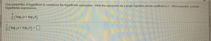 Solved Use properties of logarithms to expand the | Chegg.com