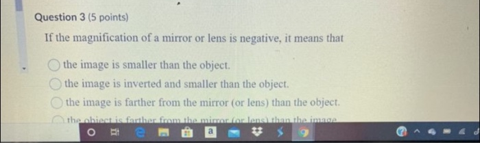 Solved Question 3 (5 points) If the magnification of a | Chegg.com