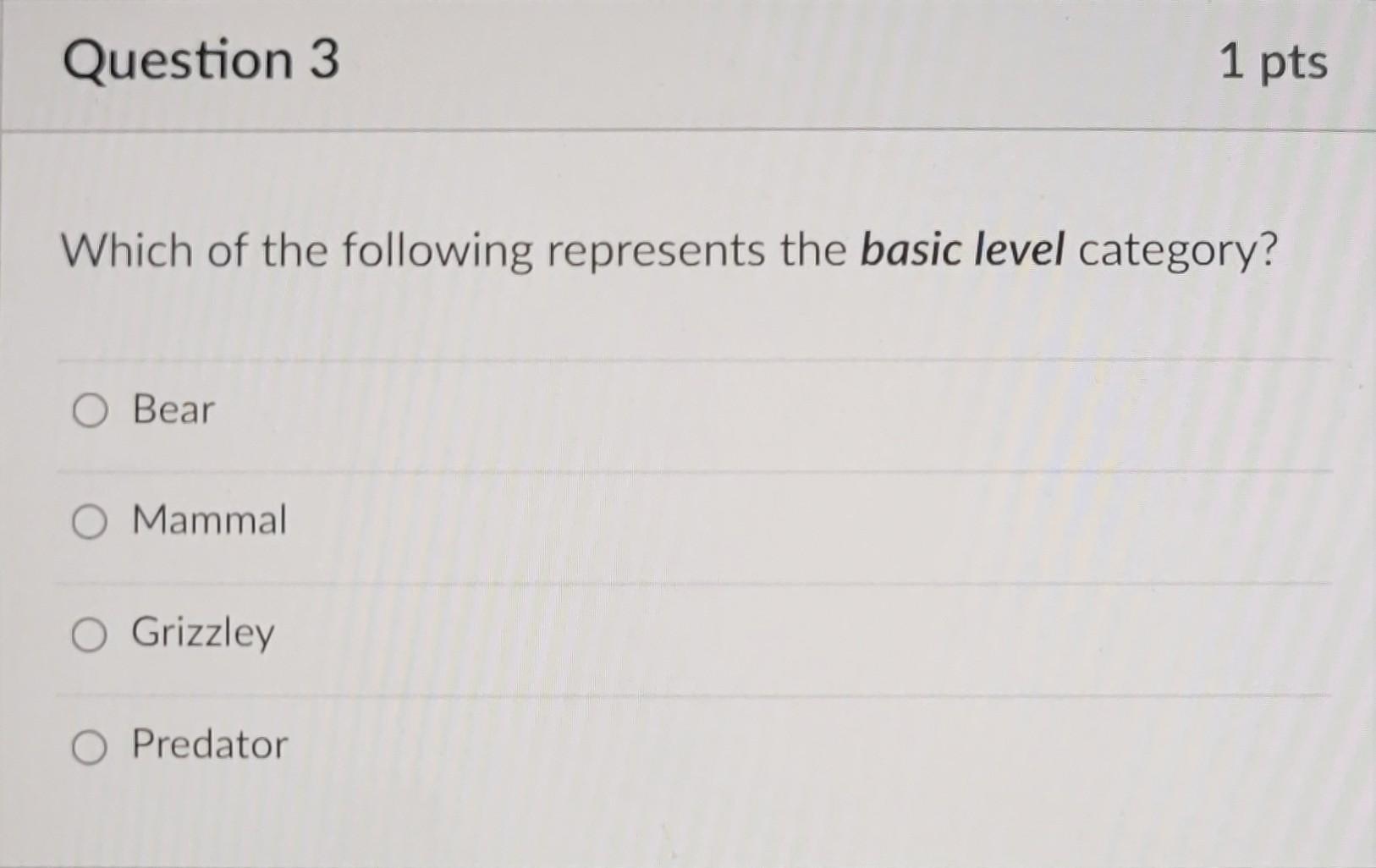 Solved Which of the following represents the basic level | Chegg.com