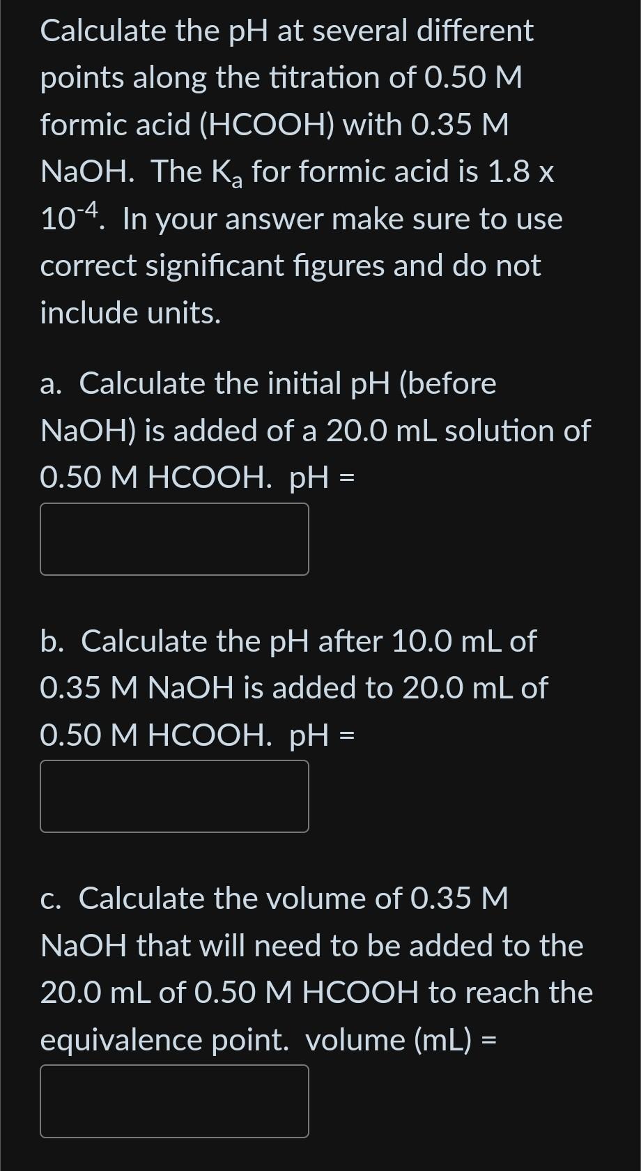 Solved Calculate the pH at several different points along | Chegg.com