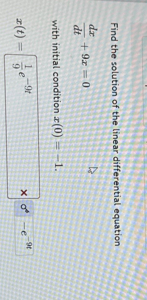Solved Find the solution of the linear differential | Chegg.com