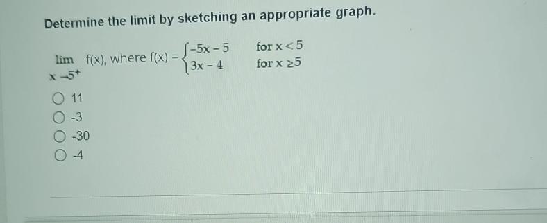 Solved Determine the limit by sketching an appropriate | Chegg.com