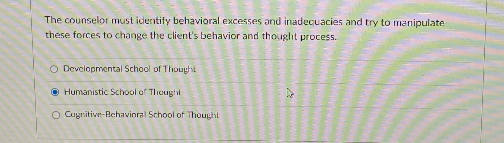 Solved The counselor must identify behavioral excesses and | Chegg.com