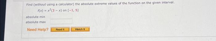 Solved Find (without using a calculator) the absolute | Chegg.com