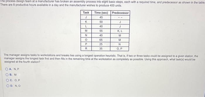 [Solved]: The manager assigns tasks to workstations and bre