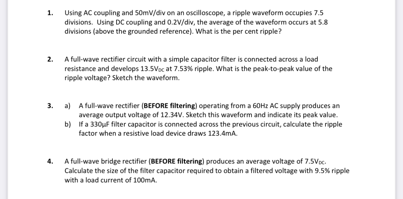 Solved Using AC ﻿coupling and 50mV? ﻿div on an oscilloscope, | Chegg.com