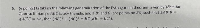 Solved 5. (6 points) Establish the following generalization | Chegg.com