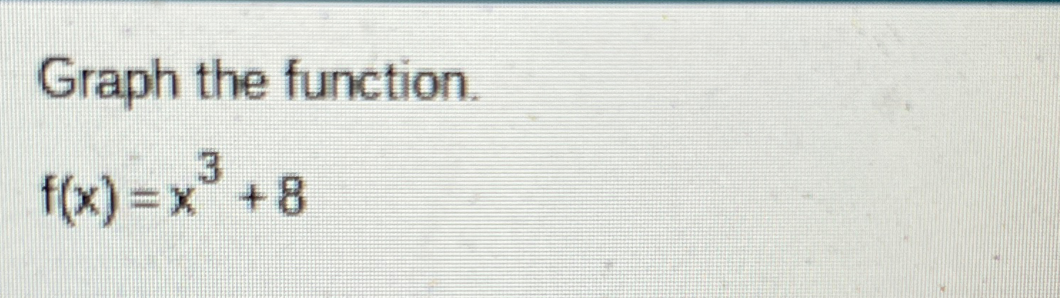 Graph the function.f(x)=x3+8 | Chegg.com