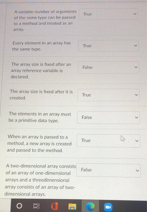 Solved True > A variable number of arguments of the same | Chegg.com