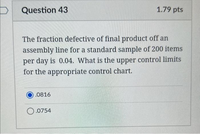 Solved The fraction defective of final product off an | Chegg.com