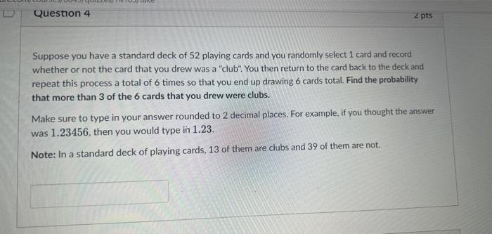 Solved Suppose you have a standard deck of 52 playing cards | Chegg.com