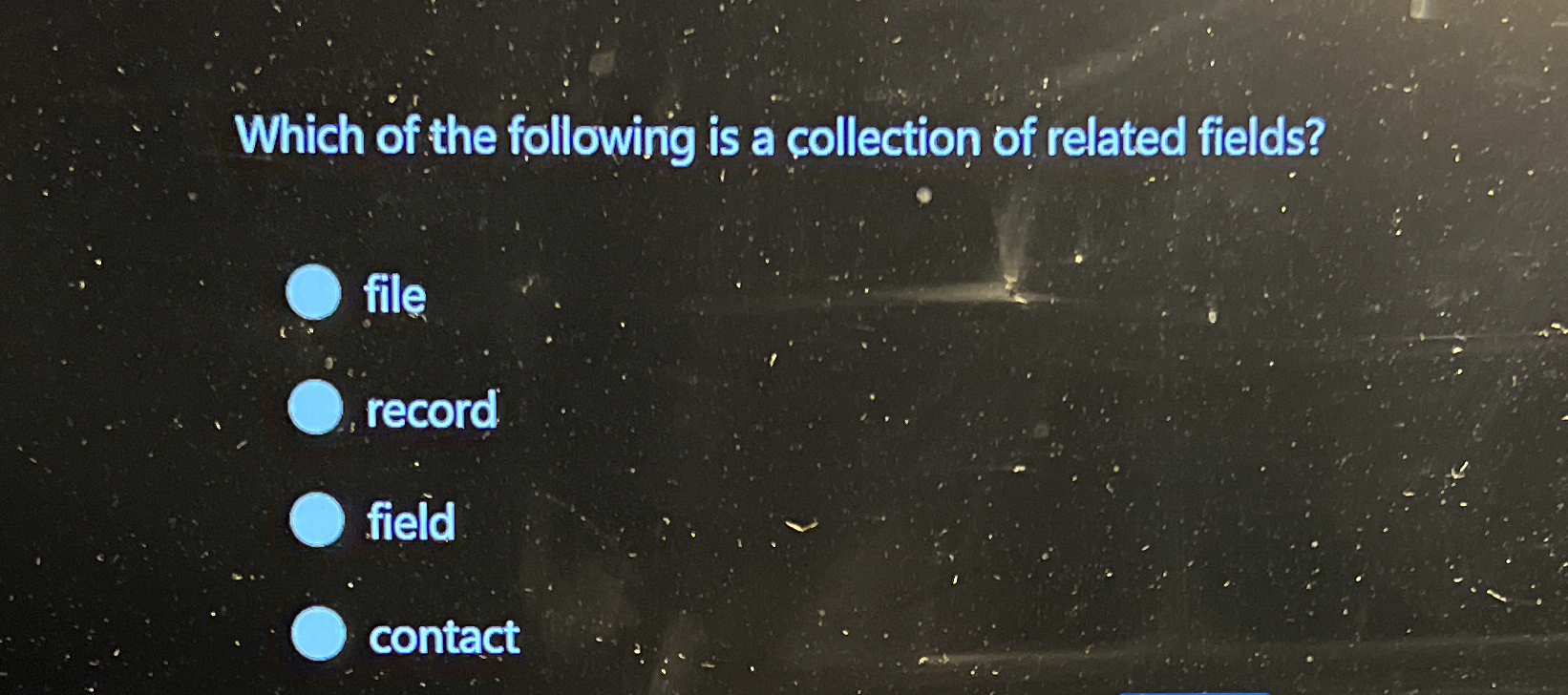 Solved Which of the following is a collection of related | Chegg.com