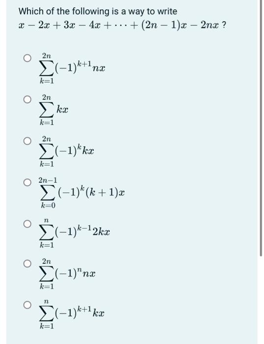 Solved Which of the following is a way to write | Chegg.com