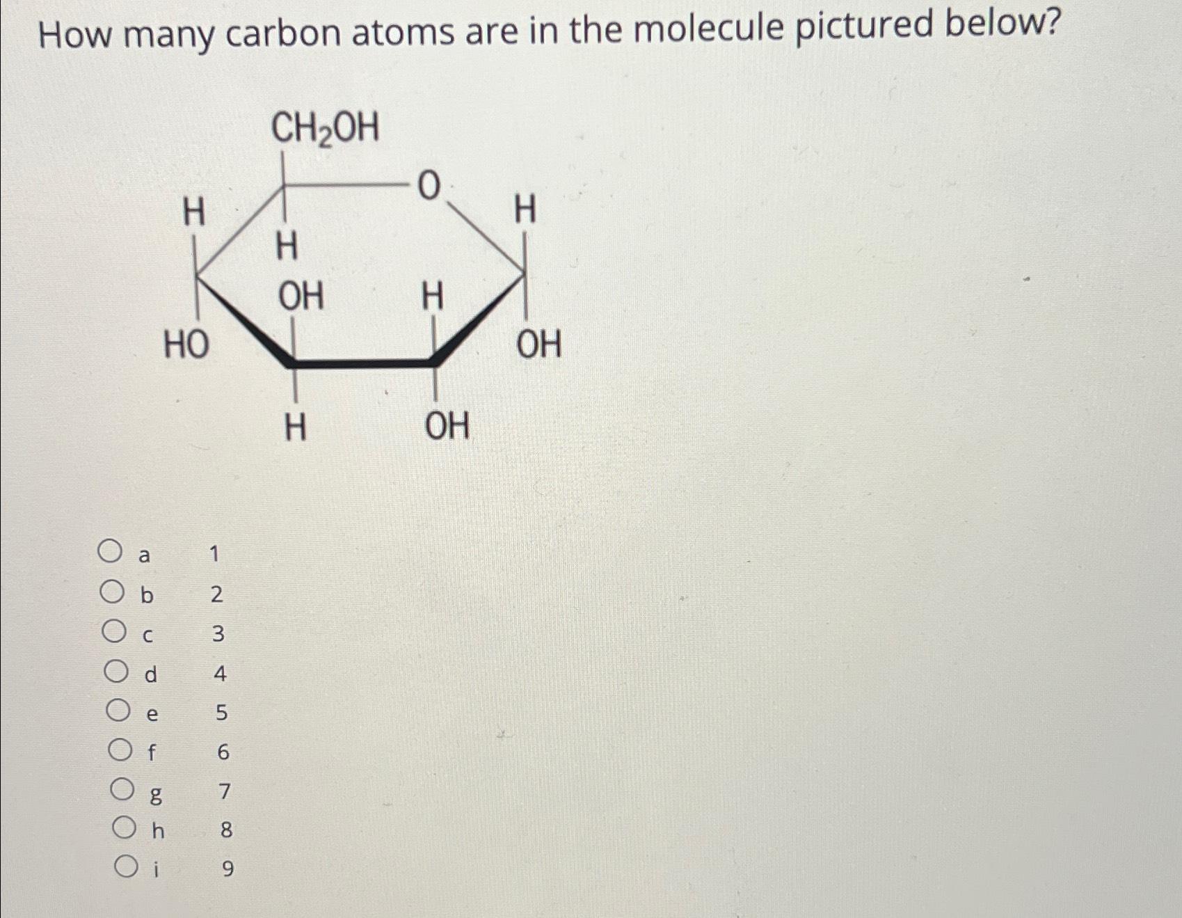 Solved How many carbon atoms are in the molecule pictured | Chegg.com