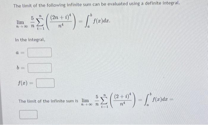 Solved The limit of the following infinite sum can be | Chegg.com