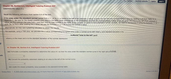 Solved FULL SCREEN PRINTER VERSION BACK NEXT Chapter 06, | Chegg.com