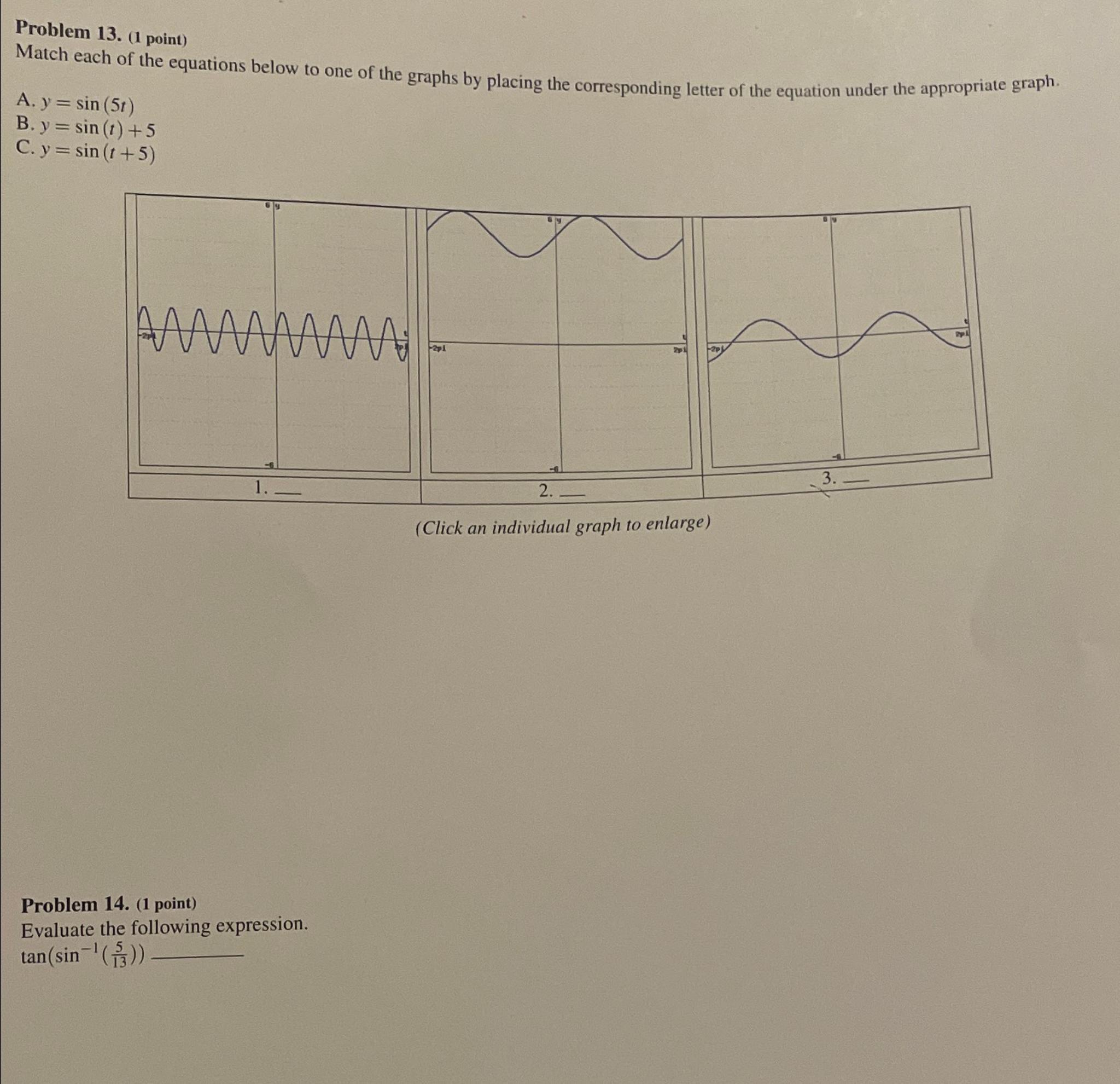 Solved Problem 13. (1 point)Match each of the equations | Chegg.com Solved Problem 13. (1 point)Match each of the equations | Chegg.com
