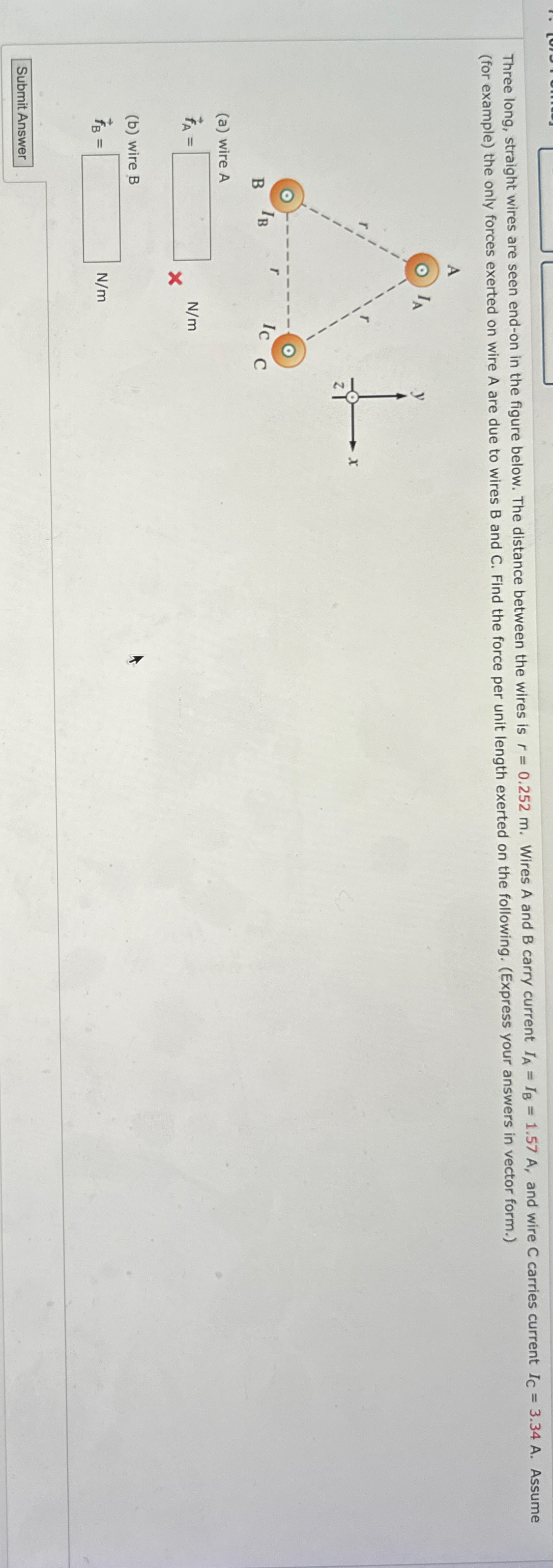 Solved (for example) ﻿the only forces exerted on wire A are | Chegg.com