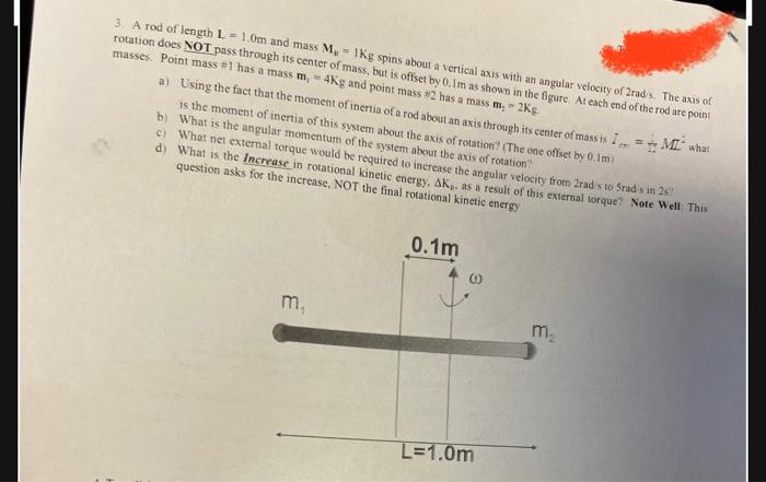 Solved rotation does NOT pass through its center of mass, | Chegg.com